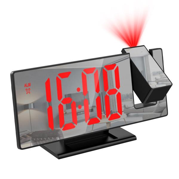 商品名: LOFICOPER プロジェクション目覚まし時計 寝室用 7.8インチ LEDデジタル目覚まし時計 180°回転プロジェクター付き スヌーズ 明るさ調節可能 LOFICOPER Projection Alarm Clock for...