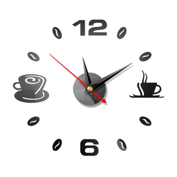 商品名:  MOFUCA 3D DIY Wall Clock, Kitchen Coffee Decor Wall Clocks Frameless Large DIY Wall Clock Wall Sticker Home Decor ...