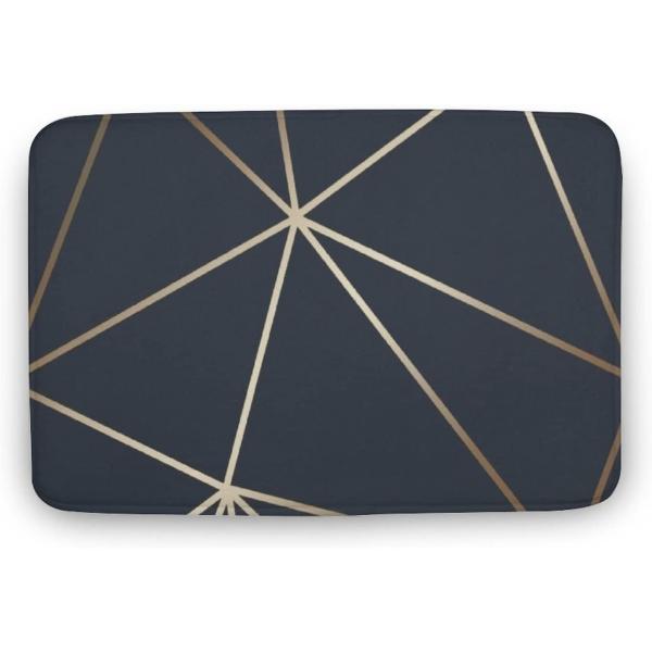 商品名Curdesi Metallic Navy Blue Marble Texture Geometric Bath Mat Non-Slip Bathroom Rugs 30"" x 20"", Soft Absorbent Bath ...