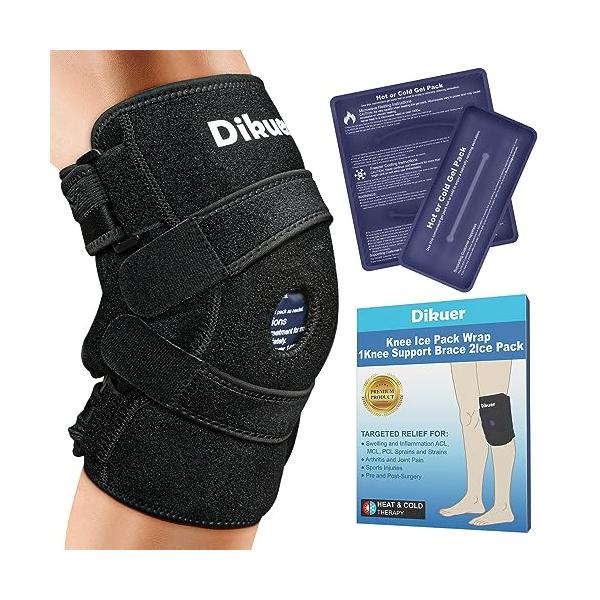 商品名:  Knee Ice Pack Wrap Around Entire Knee After Surgery, Adjustable Velcro Knee Brace with 2 Size Reuseable Cold/Hot G...