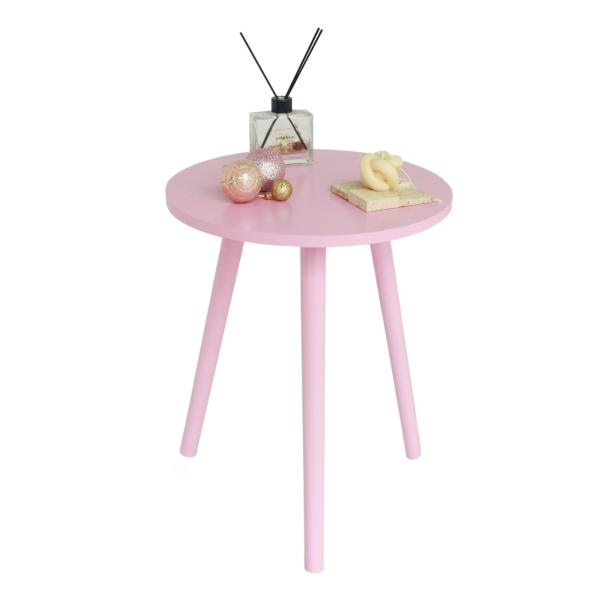 商品名: AWASEN ラウンドサイドテーブル 小さなアクセントテーブル ナイトスタンド モダンエンドテーブル リビングルーム 寝室 オフィス 小さなスペース用 奥行き16インチ x 高さ19.5インチ (ピンク) AWASEN Round...