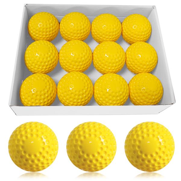 商品名: Bkkack ピッチングマシン野球 12パック イエローディンプル野球ボール 9インチピッチングマシン野球 手と目の協調 打と守備の練習用 (イエロー) Bkkack Pitching Machine Baseballs, 12 ...
