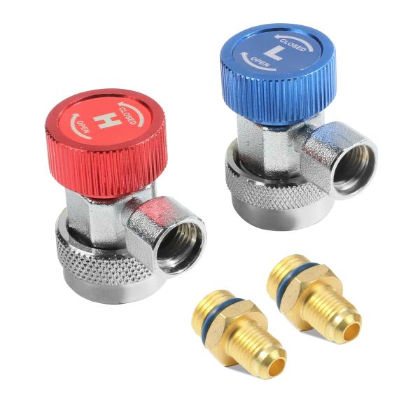 商品名: YAKEFLY (ヤケフライ) AC R134A アダプター継手 R134a コネクター 1/4インチ クイックコネクター マニホールドゲージセット 調節可能なクイックカプラアダプターフィッティングキット R134a カーACシス...