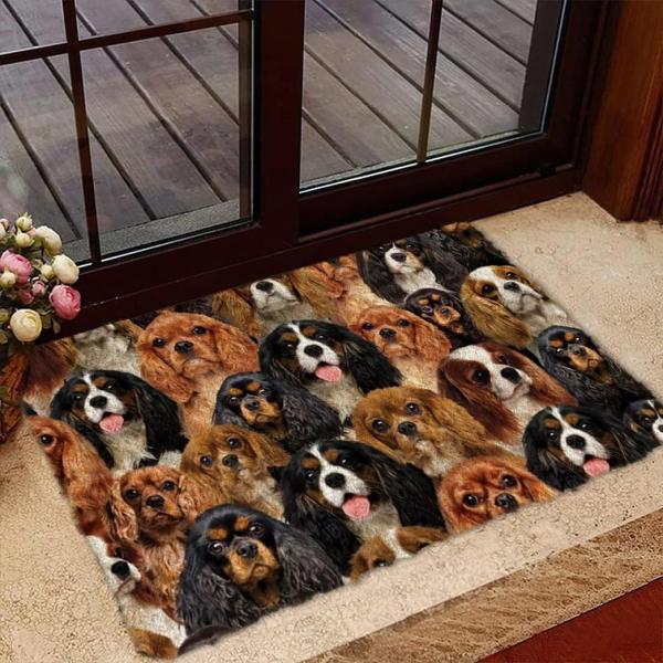 商品名Door Mat Indoor Entrance Print Welcome Flannel Funny A Bunch of Cavalier King Charles Spaniels Doormat Home Decor Hou...