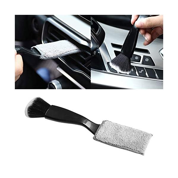 商品名: YAKEFLY 1パック ダブルヘッドブラシ 車の掃除用 2イン1 車内の細部用ダスター 自動車の内装用ソフトディテーリングブラシ クリーンブラシ 車の通気口用 ブラック YAKEFLY 1 Pack Double Head Br...