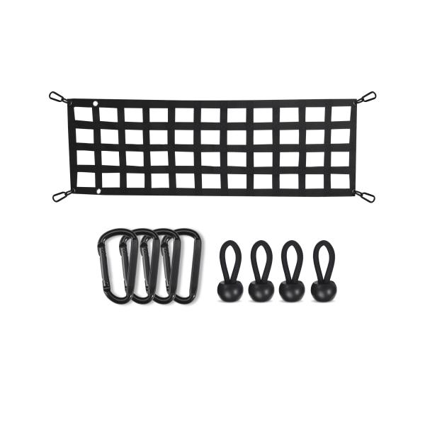 商品名: 使いやすいトラックテールゲートネット 優れた紫外線保護 50インチ x 15インチ 高耐久 ピックアップテールゲート カーゴネット シボレー、フォード、トヨタ、GMC、DodgeRAM、Jeepのほとんどの中型トラックに適合 (ブ...