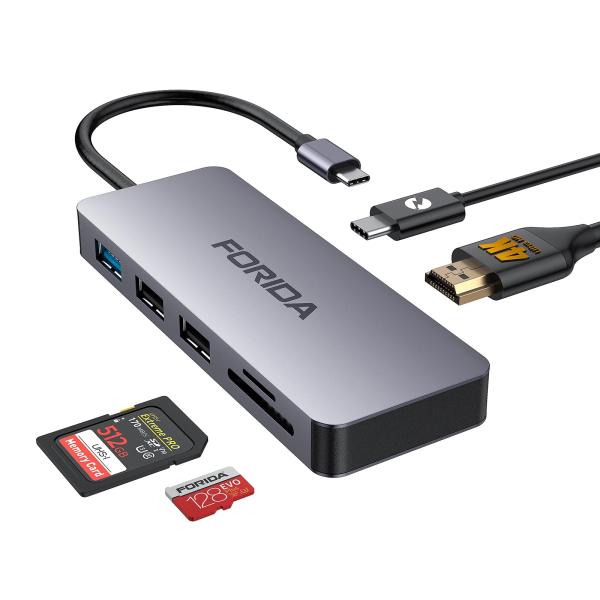 商品名: FORIDA USB Cハブ 7イン1マルチポートアダプター MacBook Pro/Air用 USB Cドッキングステーション 4K HDMI付き USB 3.0 2 USB 2.0 100W PD SD/TF Dell XPS...