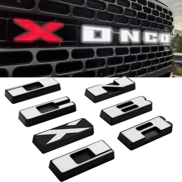 商品名:  Light Up Letters Compatible with Ford Bronco 2021 2022 2023 Front Grille Letter Lights White LED Light Up Emblem O...