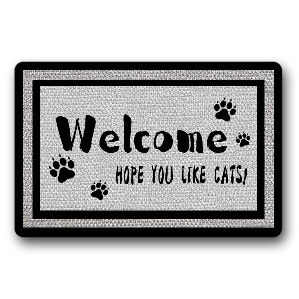 商品名:  DOOGSCCKV Hope You Like Cats Doormat Welcome Doormat Indoor Outdoor Door Mat Kitchen Rugs and Mats Non-Slip Door M...
