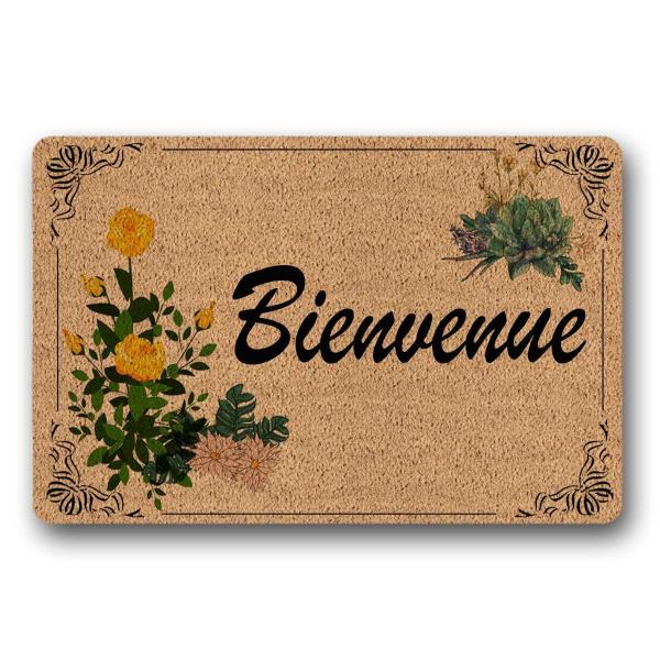 商品名:  DOOGSCCKV Bienvenue Welcome Doormat Outside Doormat Welcome Doormat Indoor Outdoor Door Mat Kitchen Rugs and Mats ...