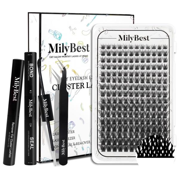 商品名:  MilyBest DIY Lash Extension Kit, 192 Pcs Lash Clusters D Curl Individual Lashes Cluster Bond and Seal Eyelash Glue...