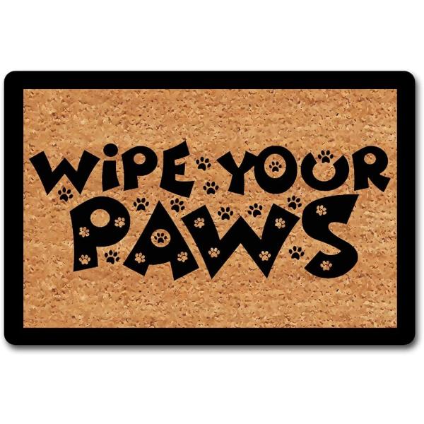 商品名MjiejieM Funny Doormats Wipe Your Paws Indoor Floor Welcome Mat for Entrance Way Rubber Back for Front Door Indoor Ou...