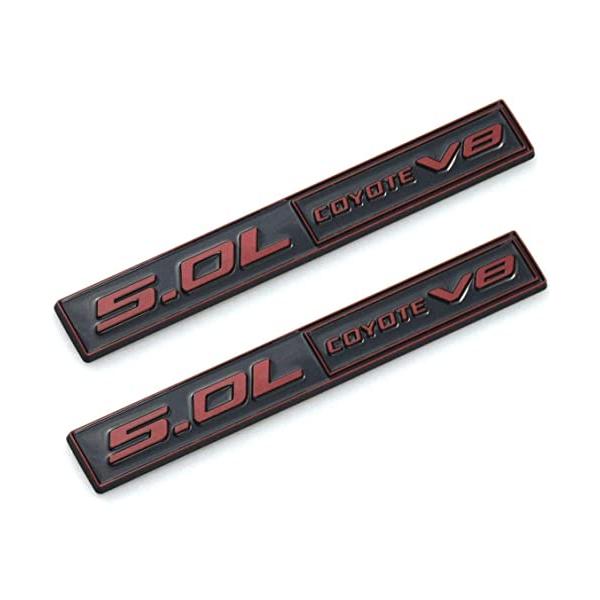 商品名:  2pcs 5.0 Coyote V8 Emblem 3D Trim Fender Hook Trunk Badge Decal Sticker Nameplate Replacement for 150 Mustang (Bla...