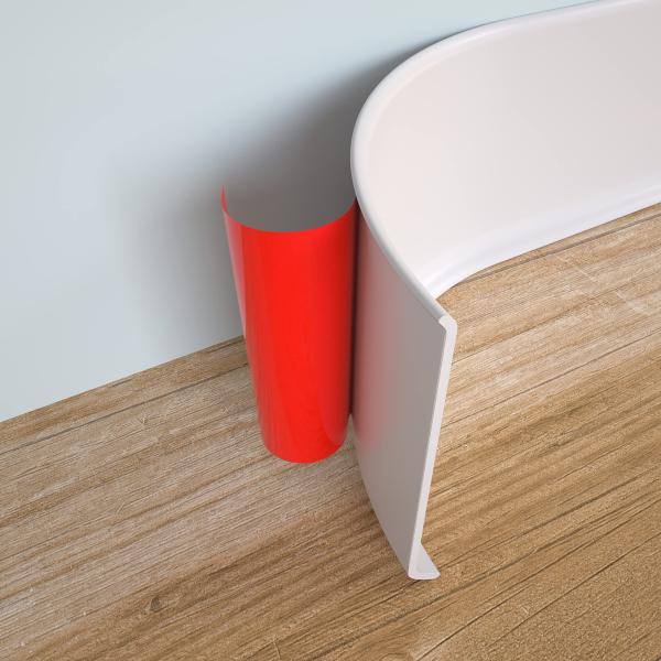 商品名: GAMZAU フレキシブルベースボードモールディングトリム 4インチ x 10フィート 剥がして貼れるビニール壁ベース コーブベース 粘着ゴム壁ベース モールディングトリム (ホワイト) GAMZAU Flexible Baseb...