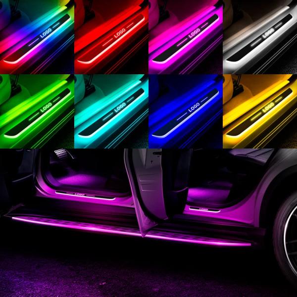 商品名:  Wireless Car Door Sill Led Customized Logo or Text,USB Chargeble Auto-Sensing Courtesy Guards Decorative Lights wi...
