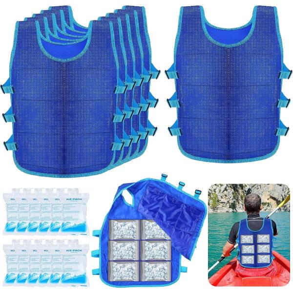 商品名Hicarer 6 Pcs Cooling Vests for Men Women with 144 Pcs Ice Packs, Adjustable Ice Vest Summer Cool Vest Heat Relief fo...