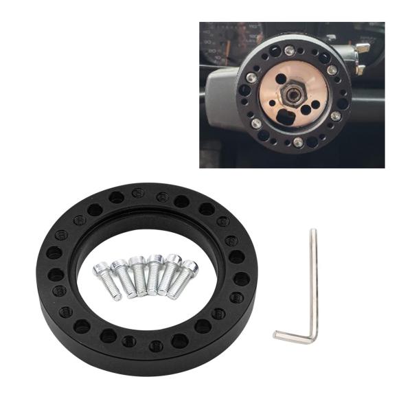 商品名: QODOLSI ステアリングホイールエレベーターキット 12.5mm/0.49インチ アルミニウムステアリングホイールアダプタースペーサー ステアリングホイールハブアダプター ほとんどの車 SUV トラック用 (ブラック) QOD...