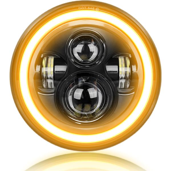 商品名:  VNHLOVO Ultra Brightness 7 Inch LED Headlight Round H6024 Halo Headlight 6500K Cool White Compatible with Motorcyc...