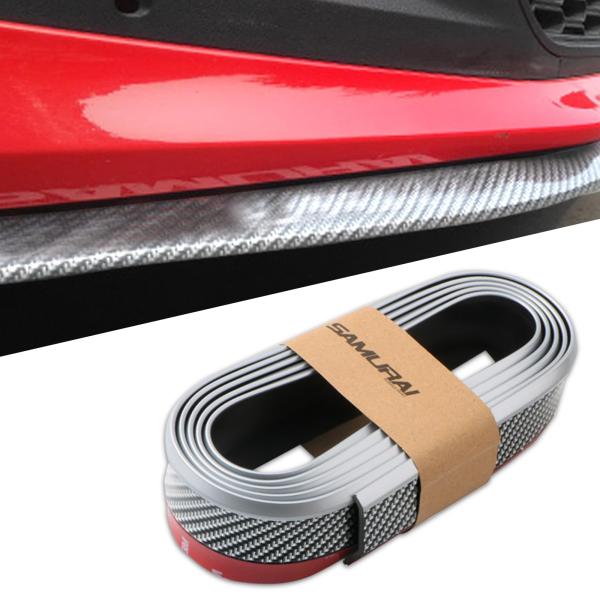 商品名:  yonwait 1 PC Car Front Lip Strip, Carbon Fiber Pattern Decorative Strip, Car Modification, Free-Punching Rubber Li...