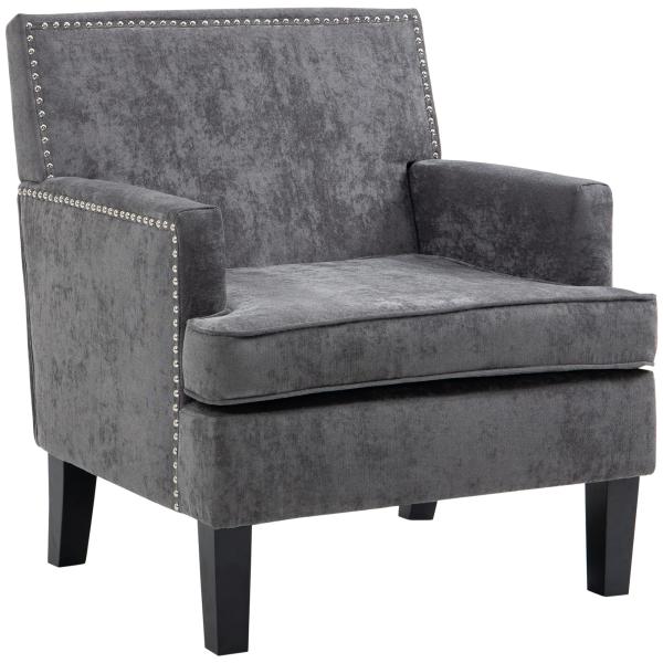 商品名:  HOMCOM Modern Accent Chair, Upholstered Living Room Chair with Solid Wood Legs and Nailhead Trim, Armchair for Liv...