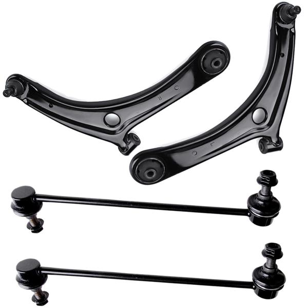 商品名:  HHCM 4pc Front Lower Control Arm with Ball Joint Assembly + Front Sway Bar Link Kit for Jeep Compass 2007-17, Patr...