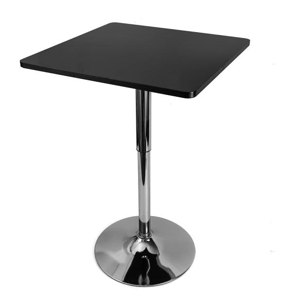 商品名:  LEYSRIS Square Pub Table, Black Stainless Steel High Table with Black Top, Adjustable Height Bar Counter Square Pu...