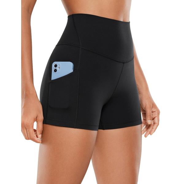 商品名: CRZ YOGA Short feminino Butterluxe para motociclista com bolsos 7,5 cm/12,5 cm/20,24 cm ? Shorts atl〓ticos de ioga ...