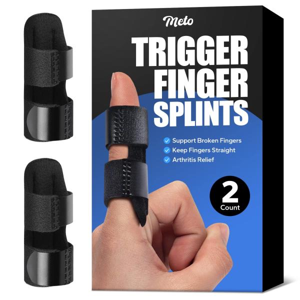 商品名: Meto Finger Splints for Trigger Finger (2 Count), Finger Brace for Straightening, Support Broken Fingers or Arthrit...