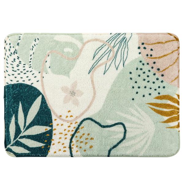 商品名:  Bathroom Rugs Cute Green Plant Bath Mat Non-Slip Abstract Printed Bath Rug Soft Machine Washable Boho Floor Mats A...