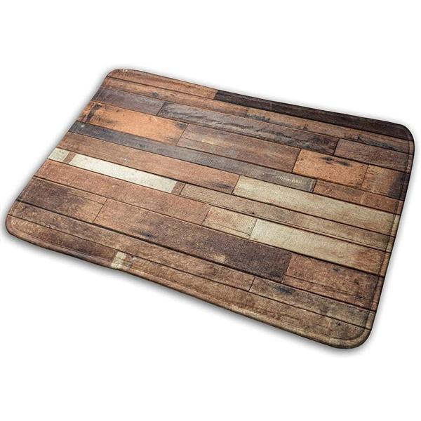 商品名Wooden Rustic Floor Planks Non Slip Rubber Backed Entryway Rugs for Indoor Outdoor Entrance Floor Door Mat Dries Quic...