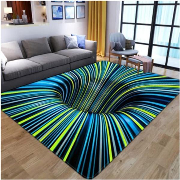 商品名:  Kitchen Mat Waterproof Large 3D Optical Illusion Rug Colorful Vortex Trippy Realistic Area Rugs for Living Room Be...