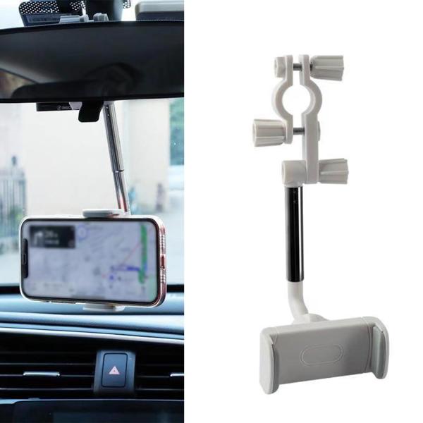 商品名: Sodcay 車用バックミラー電話ホルダー 格納式車載電話ホルダー 360度回転可能な携帯電話マウント すべての携帯電話用 (ホワイト) 1個 Sodcay 1 PC Car Rearview Mirror Phone Holde...