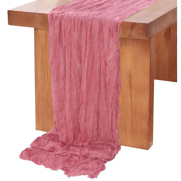 商品名:  MODFUNS Rose Gold Cheese Cloth Table Runner 10ft Cotton Gauze Fabric Table Runners 120 Inches Long Sheer Tableclot...