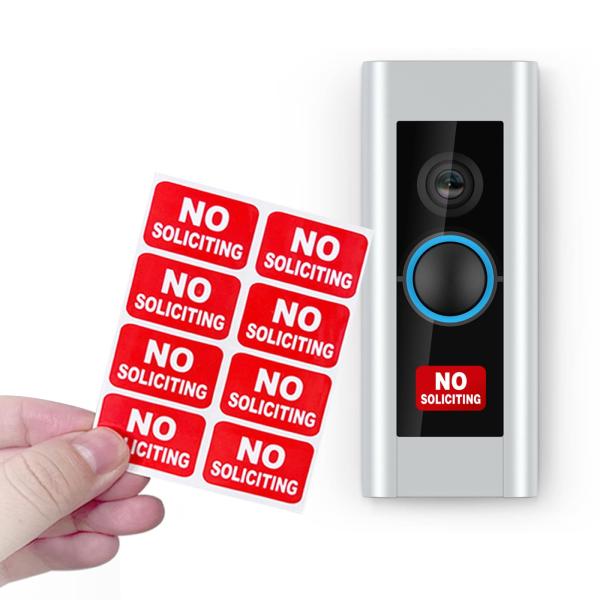 商品名: No Soliciting Sign Sticker for Doorbell, 8パック Resistance No Soliciting Sign for Front Doorbell 壁 窓 アパート オフィスなどに No ...