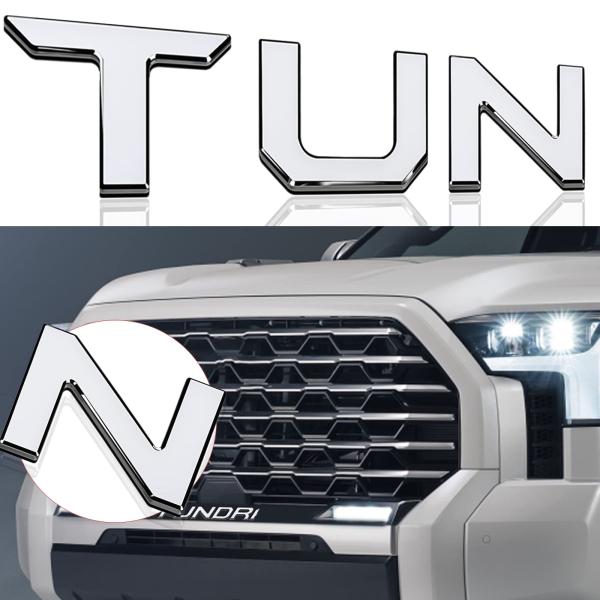 商品名:  Front Grill Inserts Letter Compatible for 2022 2023 Tun Accessories, 3D Raised Self Adhesive Emblem Letter, with S...