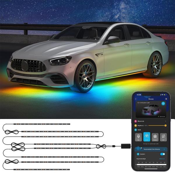 商品名:  Govee Car Underglow Lights, 8 pcs RGBIC Under Car Lights with 16 Million Colors and 45 Scene Modes, Christmas Car ...