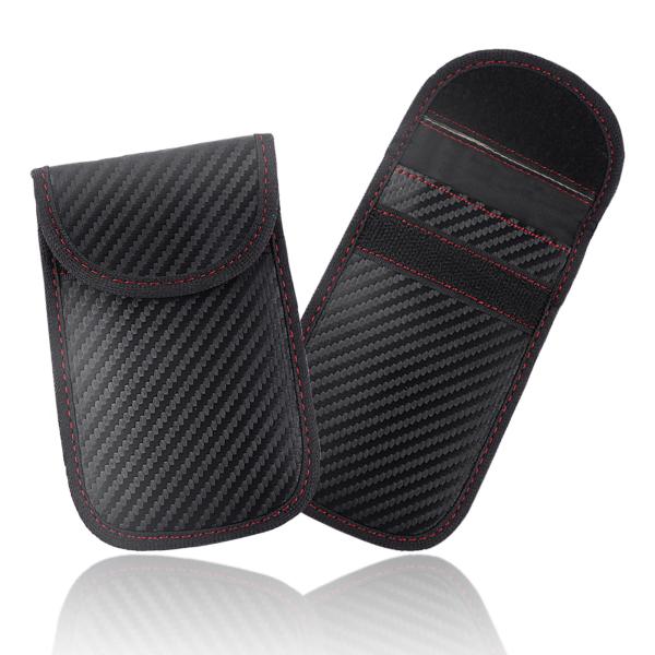 商品名: 車用キーフォブプロテクター 盗難防止 ハッカー防止 キーフォブケース ブラックカーボンファイバー付き 2層キーフォブ信号ブロッカー RFIDシールド用 2PCS Car Key Fob Protector,Anti-Theft &...