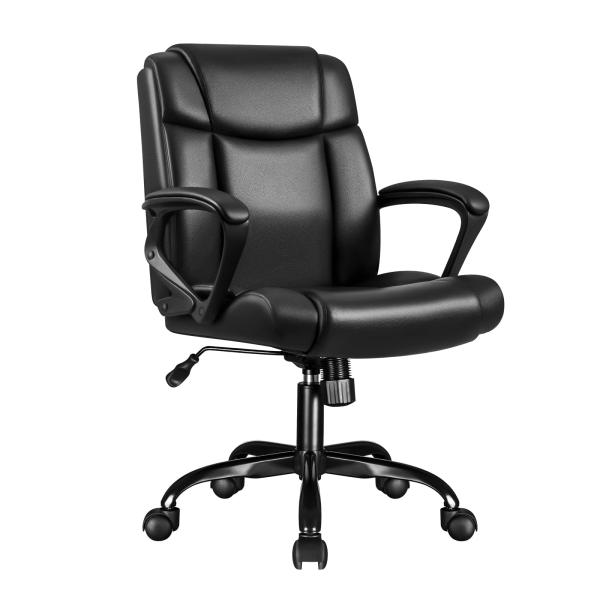 商品名:  Furniwell Home Office Chair Mid Back Executive Computer Chair Ergonomic Desk Chair Swivel Adjustable PU Leather Ch...
