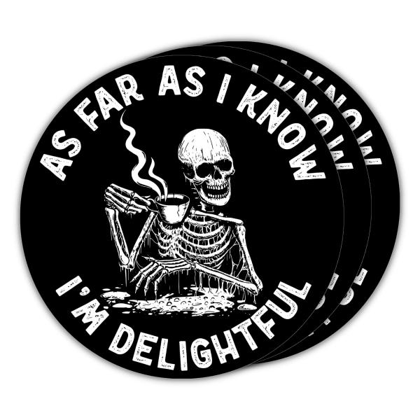 商品名:  314PI (3pcs) As Far As I Know I'm Delightful, Funny Skeleton Stickers, Mental Health Awareness Stickers, Water Ass...