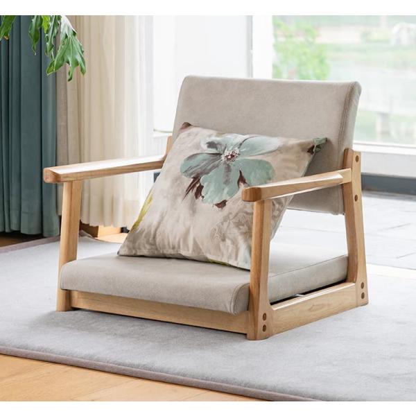 商品名:  Leathaire/Farbic Wood Padded Legless Chair Armchair Zaisu Japanese Tatami Floor Seating for Reading Meditating Liv...