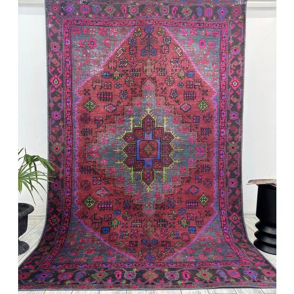 商品名:  Purple Persian Design Area Rug, Entry Doormat Rug, Floral Animal Print Rug, Decorative Carpet, Easy to Clean, Livi...