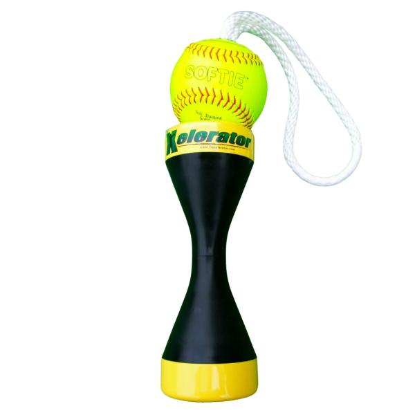 商品名: The Xelerator Pro Fastpitch ソフトボールピッチングトレーナーとウォームアップツール 12インチプレミアムレザーインドアボール付き グリップを向上 The Xelerator Pro Fastpitch ...