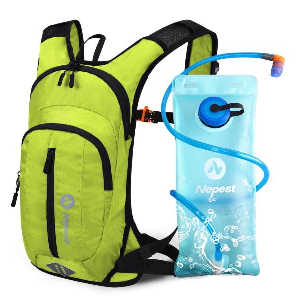 商品名: Nepest ハイドレーションパック バックパック 男女兼用 軽量 ウォーターバックパック 2Lウォーターブラダー付き ハイキング サイクリング ランニング サイクリング用 グリーン Nepest Hydration Pack B...