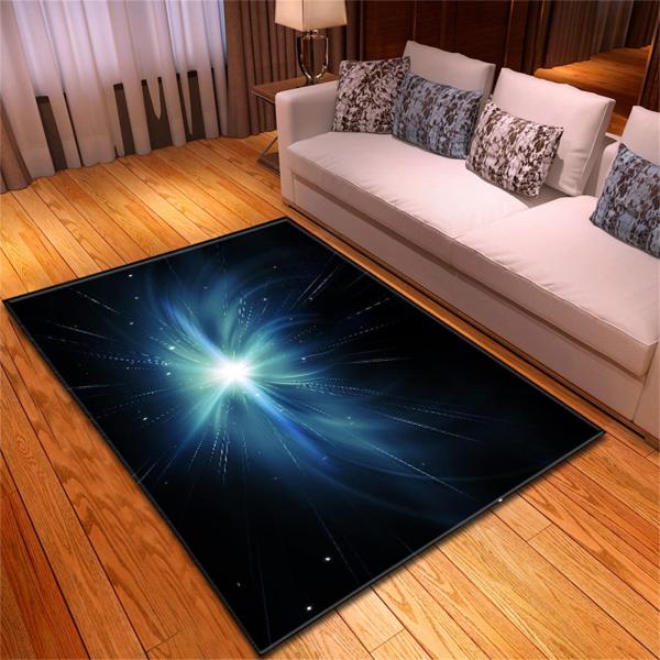 商品名:  Modern Abstract Colorful Area Rug, 3x5ft, 3D Three-Dimensional Blue Glow Non-Shedded Big Floor Mats Black Non-Slip...