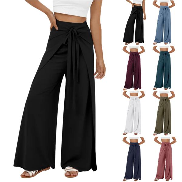 商品名:  hayudier Women's Tie Front Wide Leg Pants Yoga Sweatpants Comfy High Waisted Sports Athletic Lounge Pants Loose Fi...