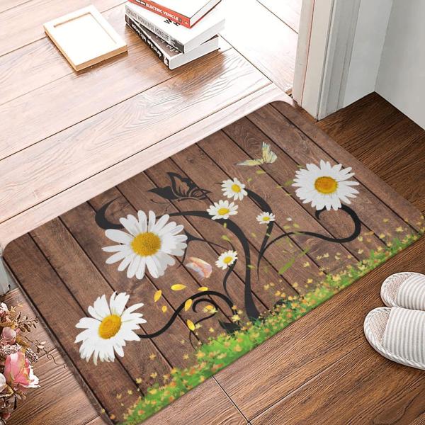 商品名:  Floral Bath Mat Rug, Flower Extra Soft Absorbent Door Mat, Non-Slip Rubber Backing Quick Dry Floor Mat Carpet Deco...