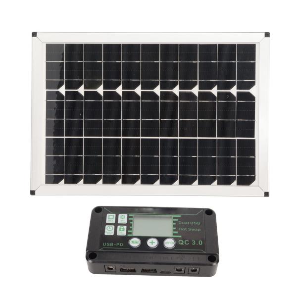 商品名:  100 Watt 12 Volt Portable Solar Panel Kit, 220W Inverter MPPT Controller Dual USB Output Solar Charge Panel for Au...