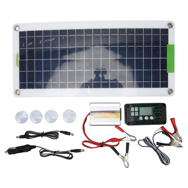 商品名:  Solar Panel Kit 100W, 12 Volt Portable Solar Panel with 220W Inverter MPPT Controller, Dual USB Output Solar Charg...