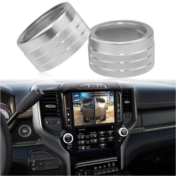 商品名: KEEGTBOX センターコンソールスクリーンオーディオノブカバー ダッジ・ラム 2019 2020 2021 2022 2023に対応 スクリーンオーディオコントロール ボリュームチューニングコントロールスイッチノブ ボタンカバ...