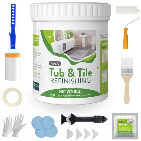 商品名:  Tub and Tile Refinishing Kit 35oz, Tile Bathtub Refinishing Kit White with Tools, Tub and Tile Reglazing, Water Ba...